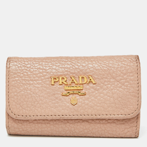 Prada | Bags | Prada Beige Leather 6 Rings Key Holder Case | Poshmark